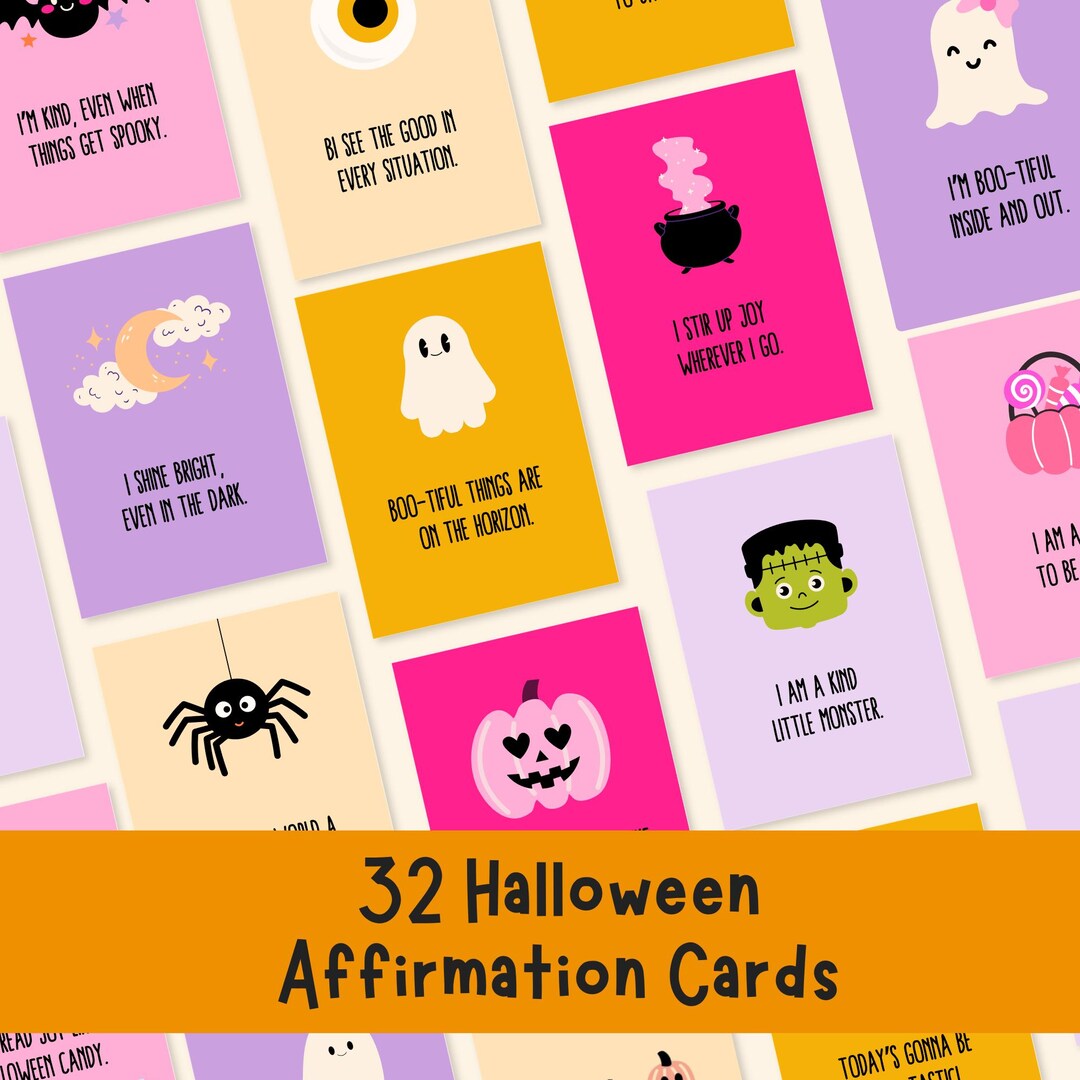 Halloween Affirmation Cards for Kids | Spooky Cute Positive Notes for ...