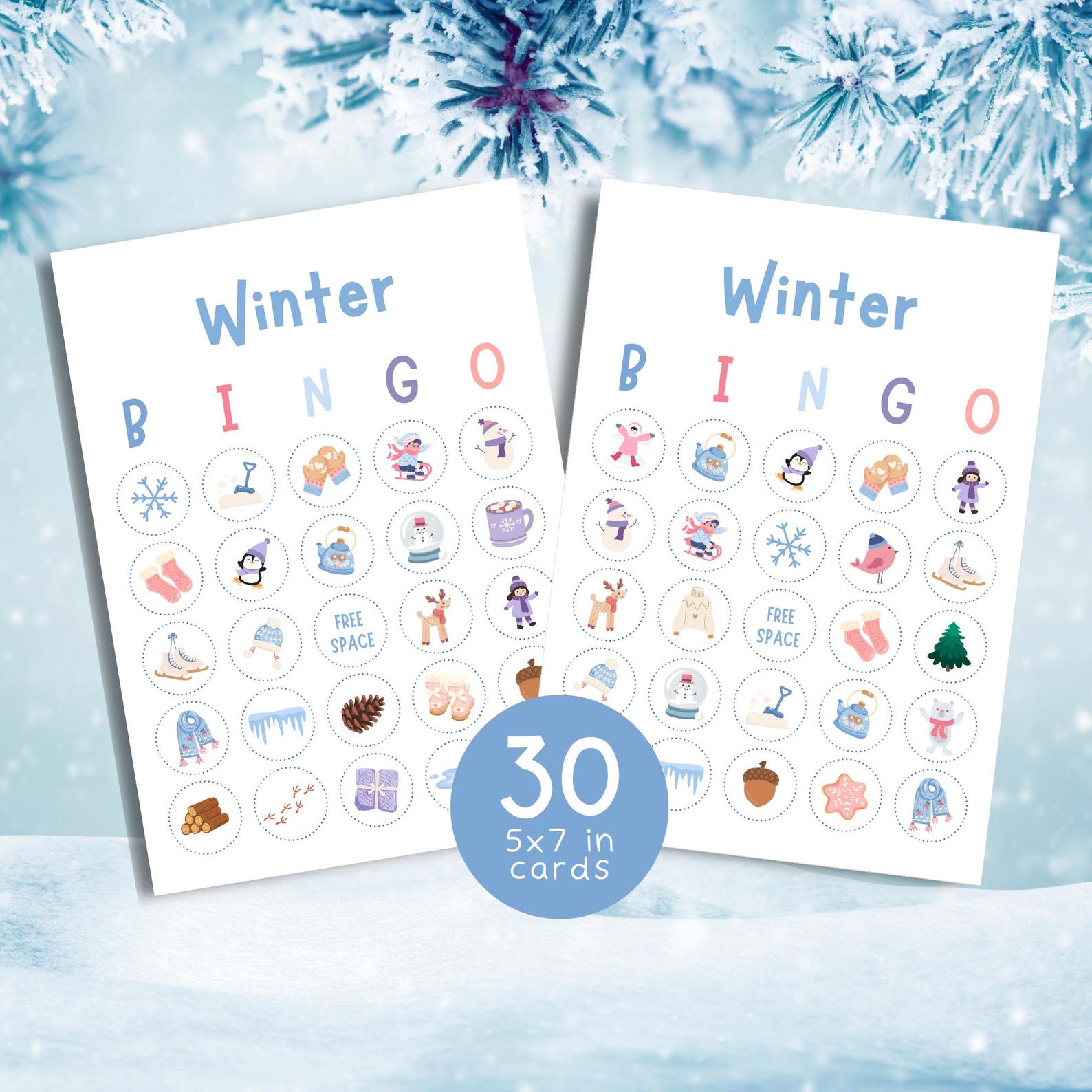 Winter Bingo Game for Kids | Winter Party Game Classroom Activity ...