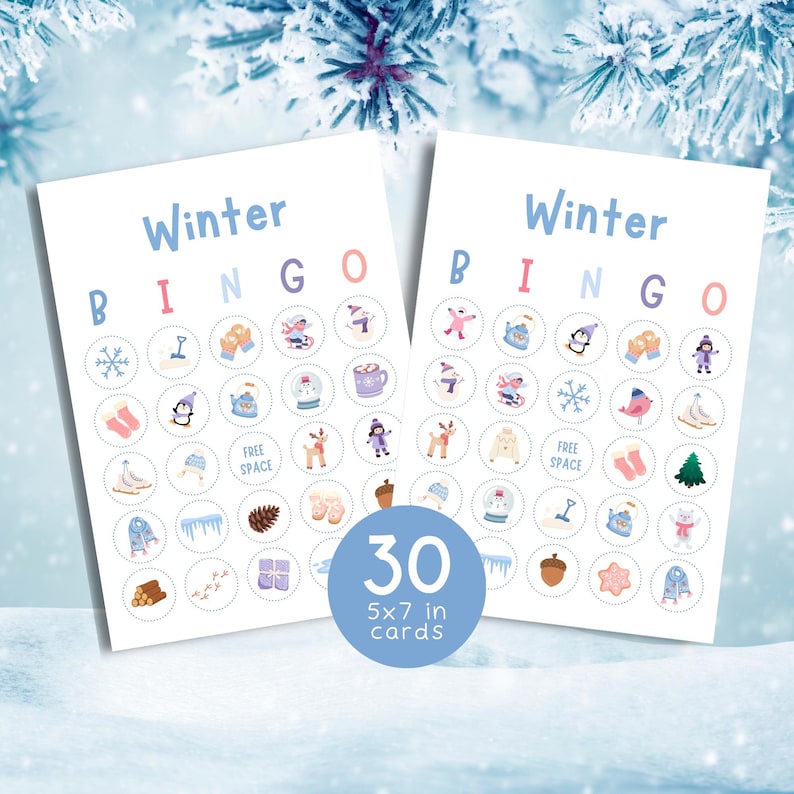 Winter Bingo Game for Kids | Winter Party Game Classroom Activity ...