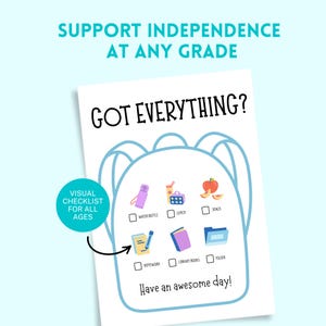 Kids Backpack Checklist Ready-to-print Back to School Kindergarten ...