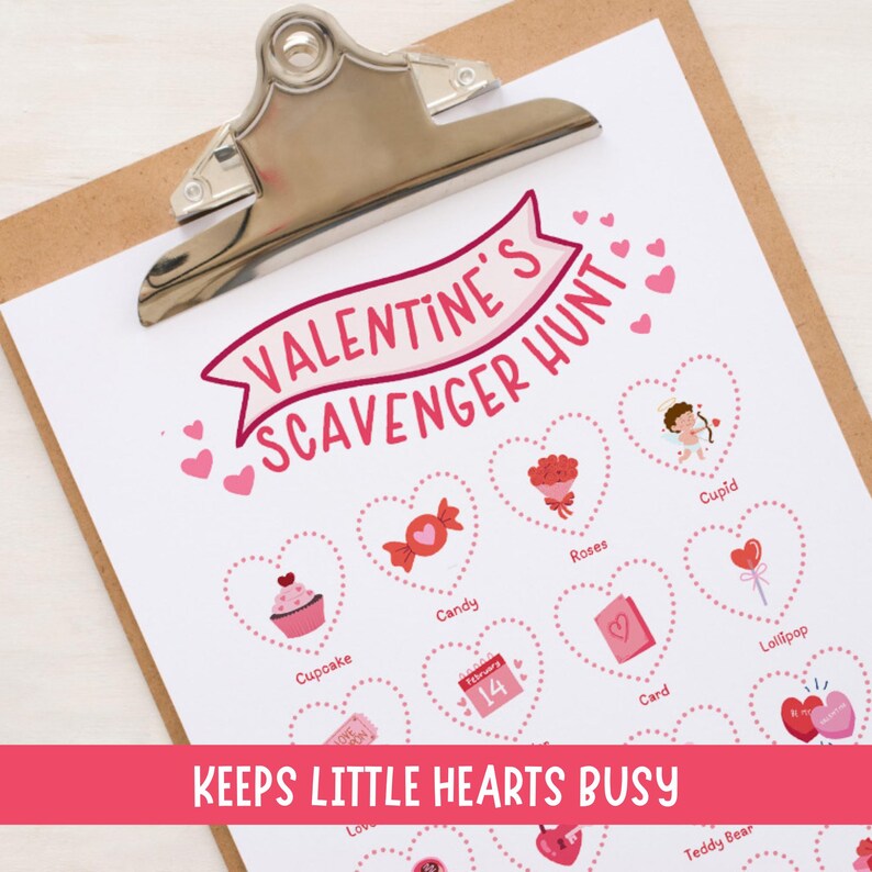Valentines Scavenger Hunt for Kids | Valentines Day Hunt | Valentines ...