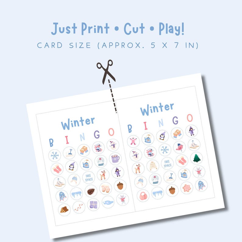 Winter Bingo Game for Kids | Winter Party Game Classroom Activity ...