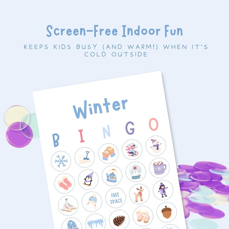 Winter Bingo Game for Kids | Winter Party Game Classroom Activity ...