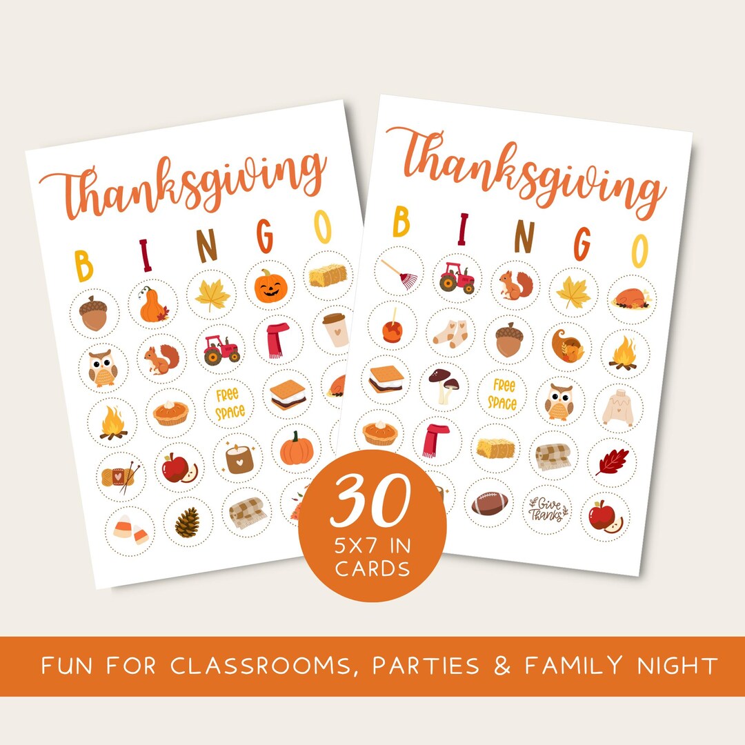 Thanksgiving Bingo Game for Kids | Turkey Bingo Cards Printable ...