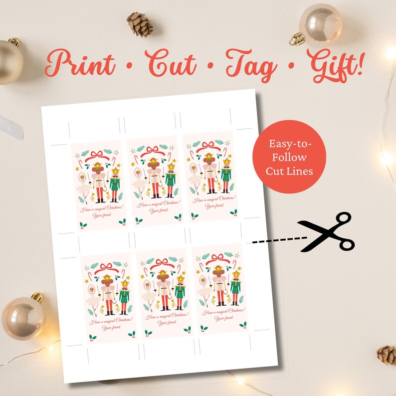 Christmas Nutcracker Gift Tags | Nutcracker Ballet Printable Gift Tag ...