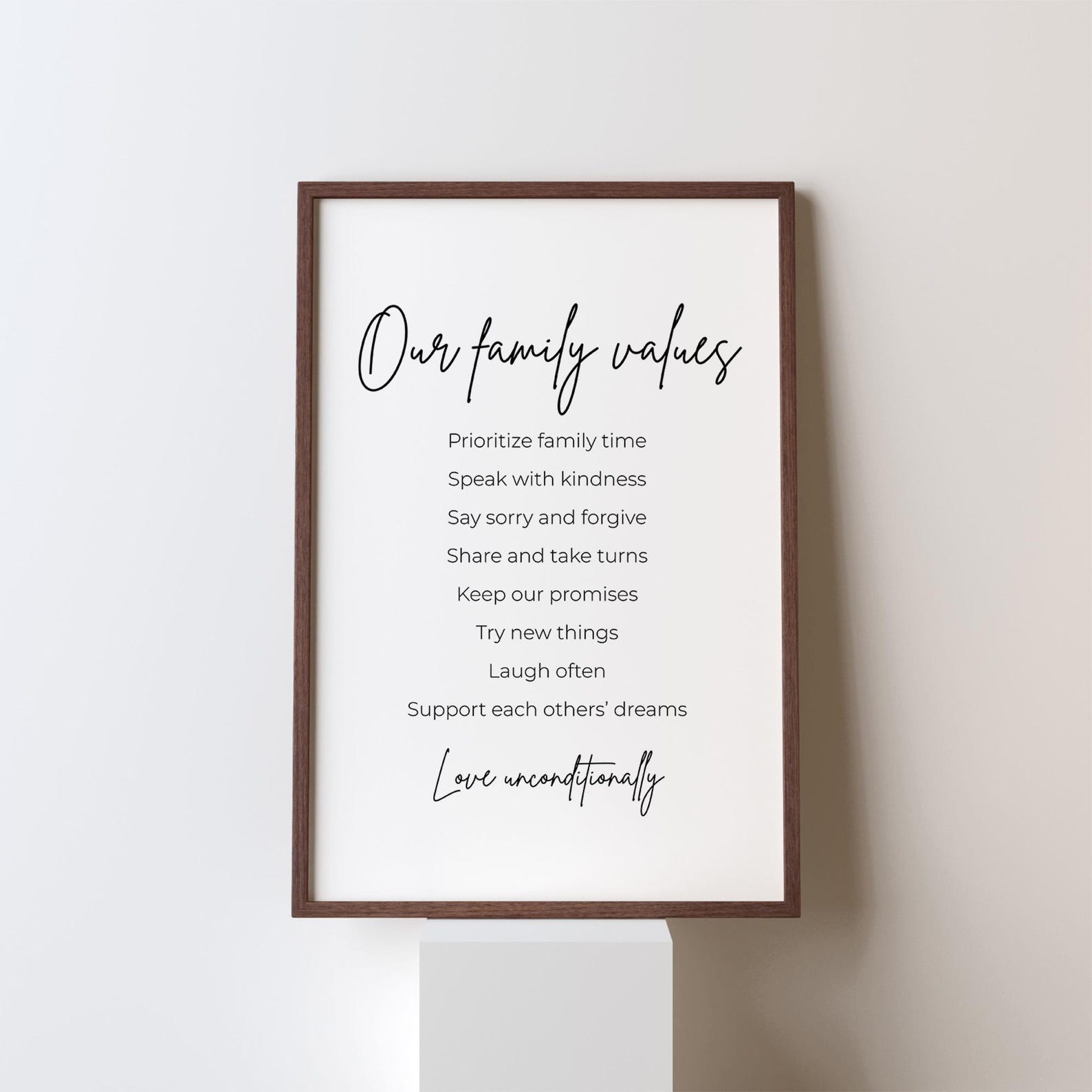 Family Values Printable Wall Art | Family Mission Statement | Family ...