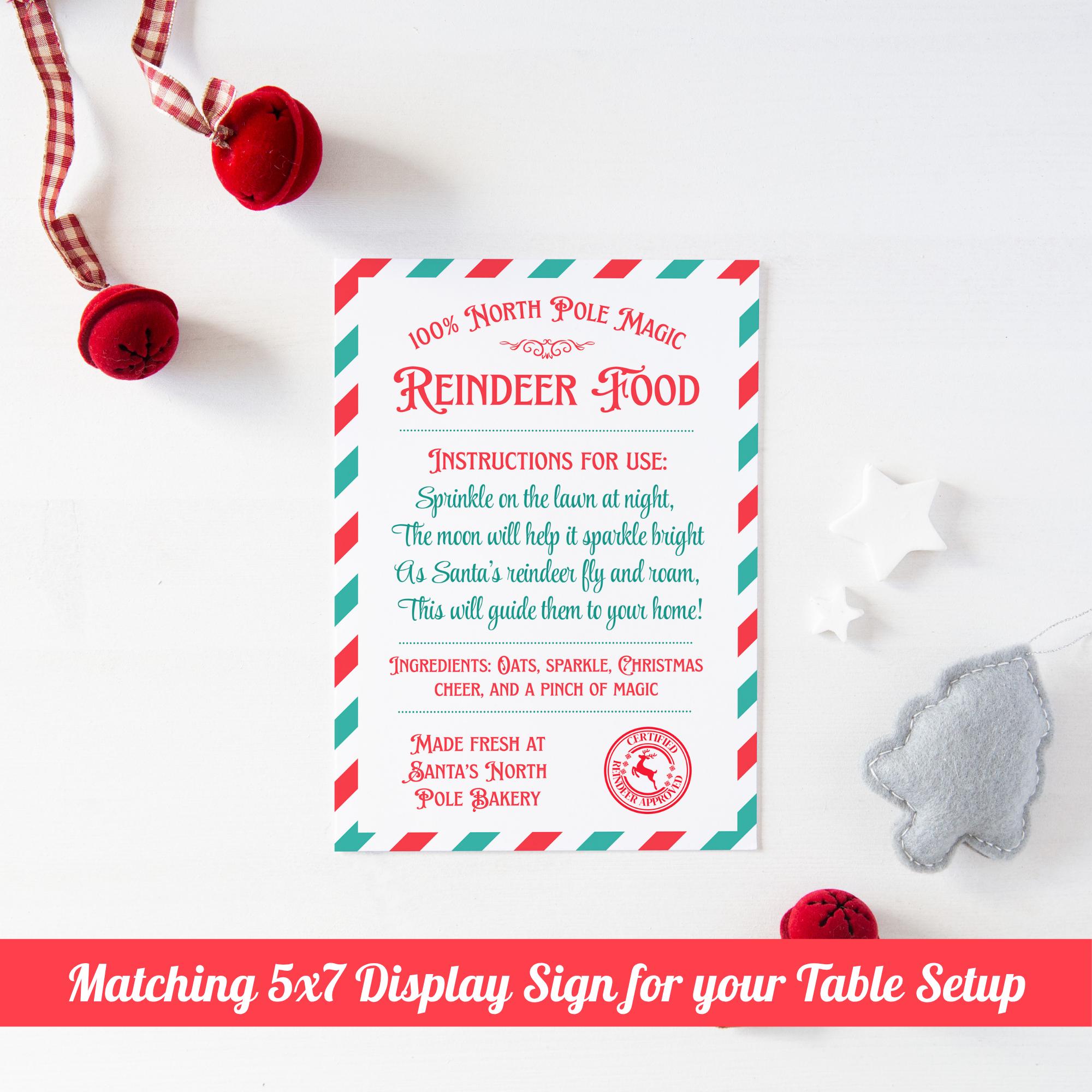 Magic Reindeer Food Tag | Printable Christmas Magical Reindeer Food ...