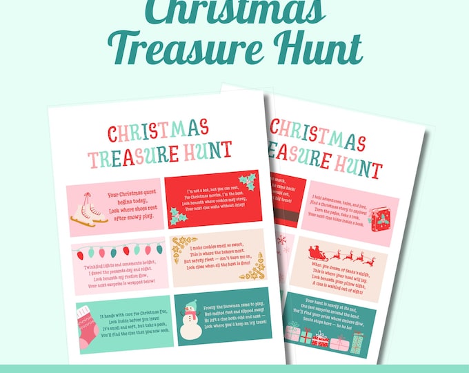 Christmas Scavenger Hunt for Kids Printable Christmas Treasure Hunt ...