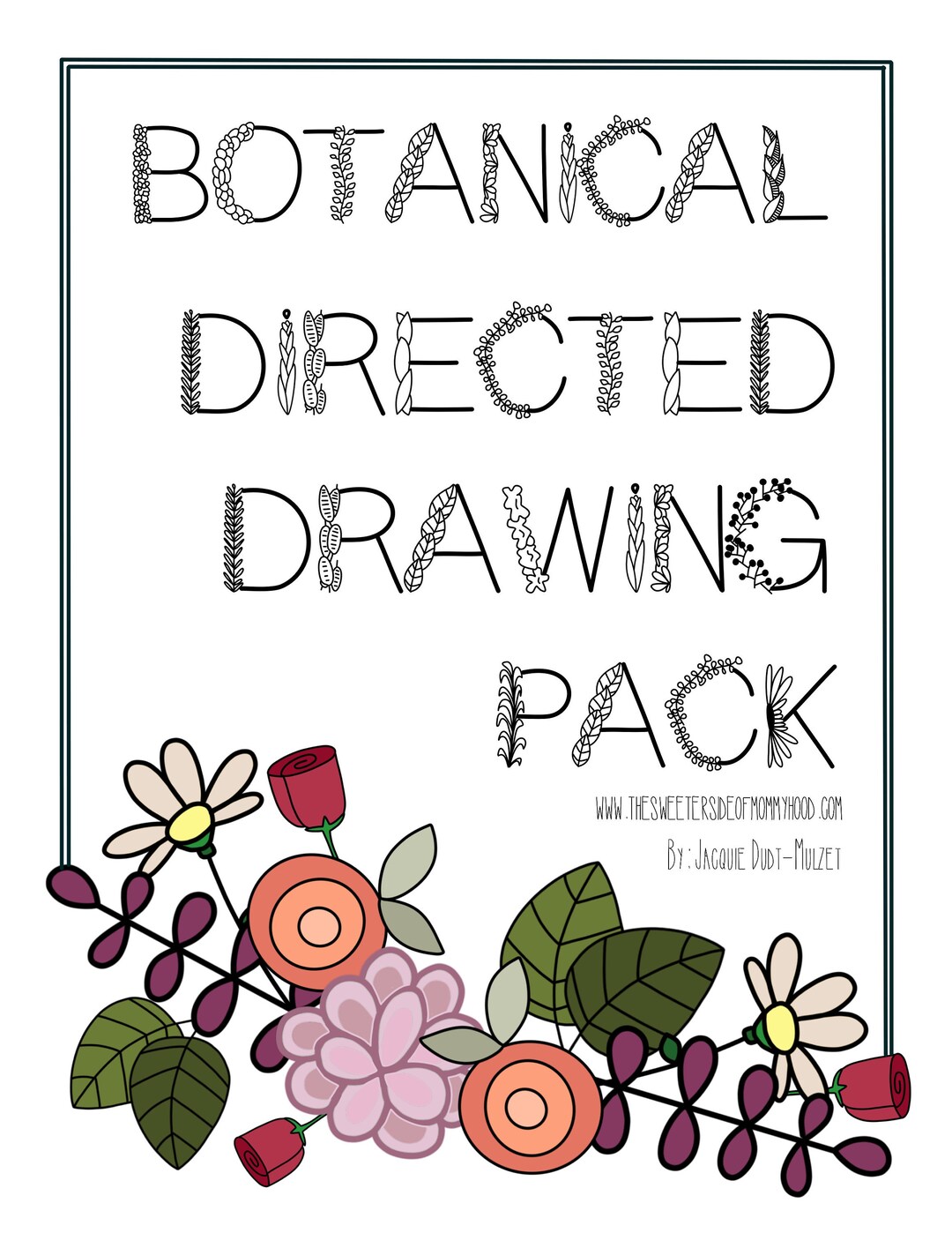 Botanical Line Drawing Guides How to Draw Directed Drawing Flower ...