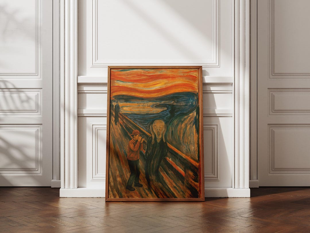 Modern Edvard Munch the Scream With Photographer – Funny Remastered Art ...
