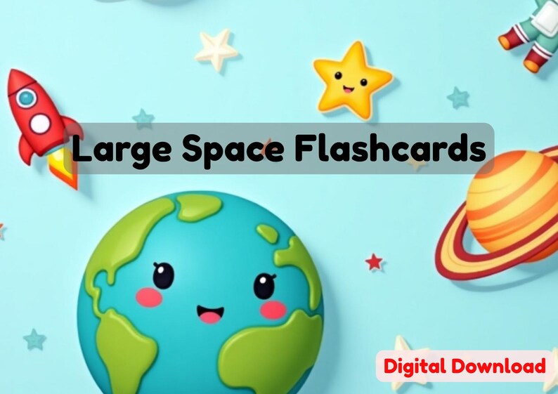 Space Flashcards for Kids: Solar System Learning, Preschool Printable ...