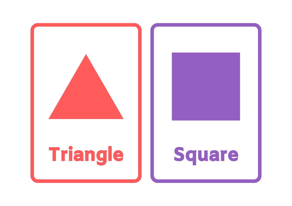 Colorful Shape Flashcards for Kids, Learn Basic Shapes, Preschool ...