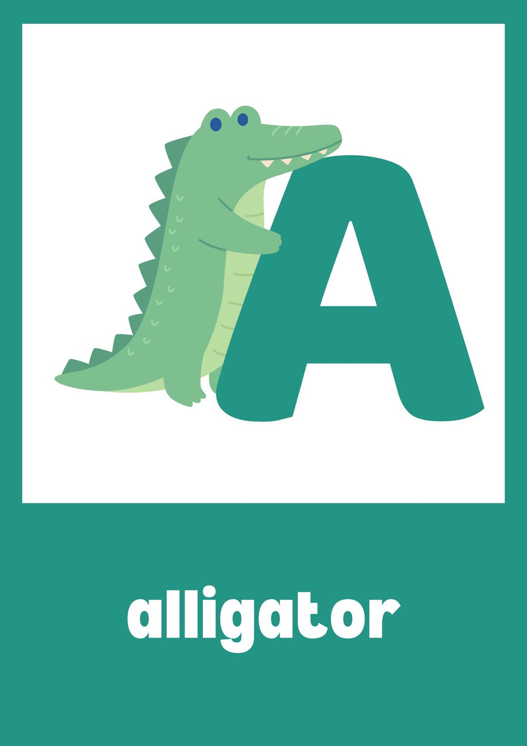 Cartoon Alphabet Flashcards: Kids ABC Learning, Preschool Printable - Etsy