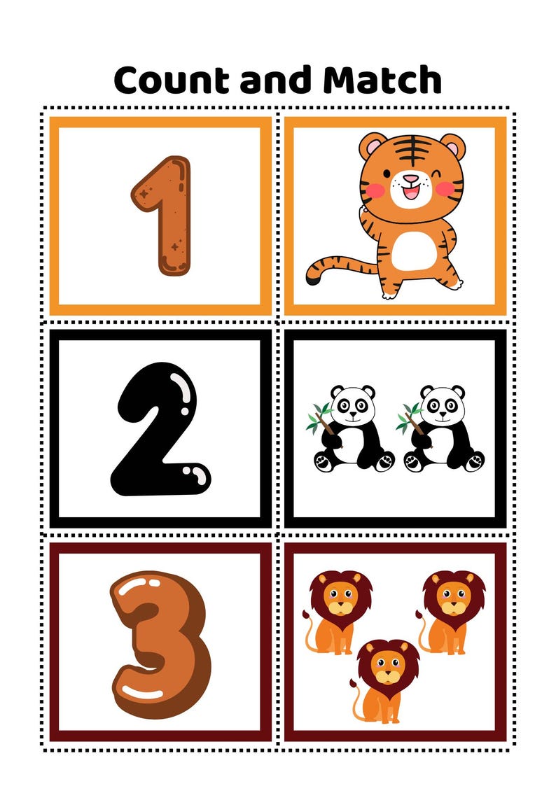 Animal Counting Flashcards: Fun Preschool Math Activity (printable PDF ...