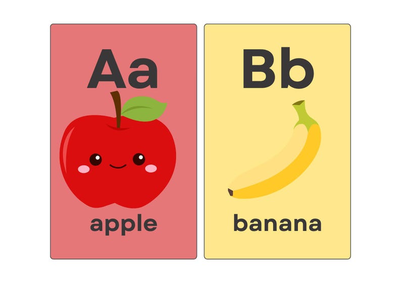 Colorful Alphabet Flashcards A–Z – Educational Learning Cards for Kids ...
