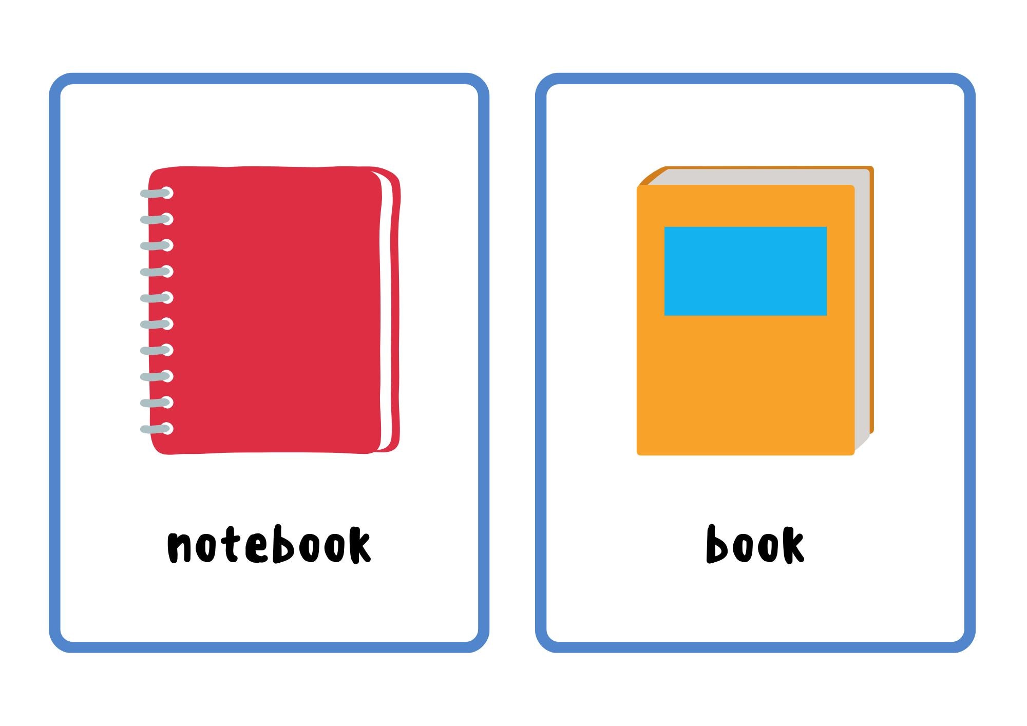 School Objects Flashcards, Classroom Supplies Vocabulary Cards, Teacher ...