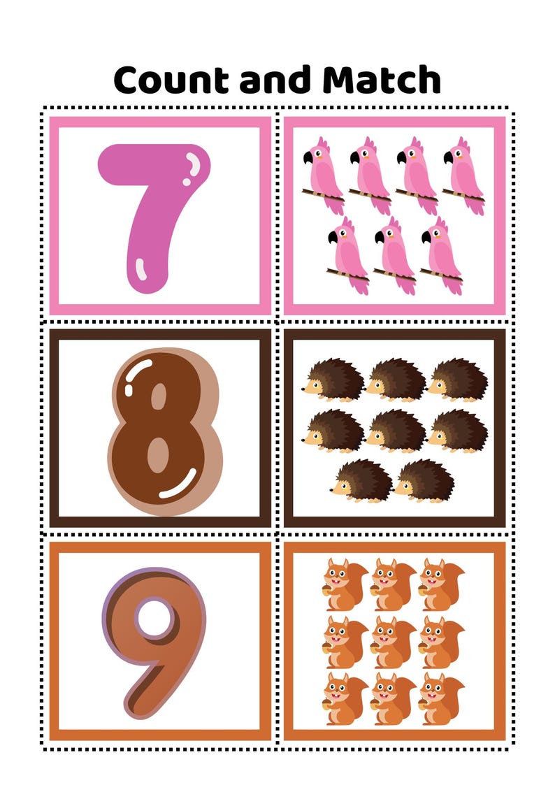Animal Counting Flashcards: Fun Preschool Math Activity (printable PDF ...