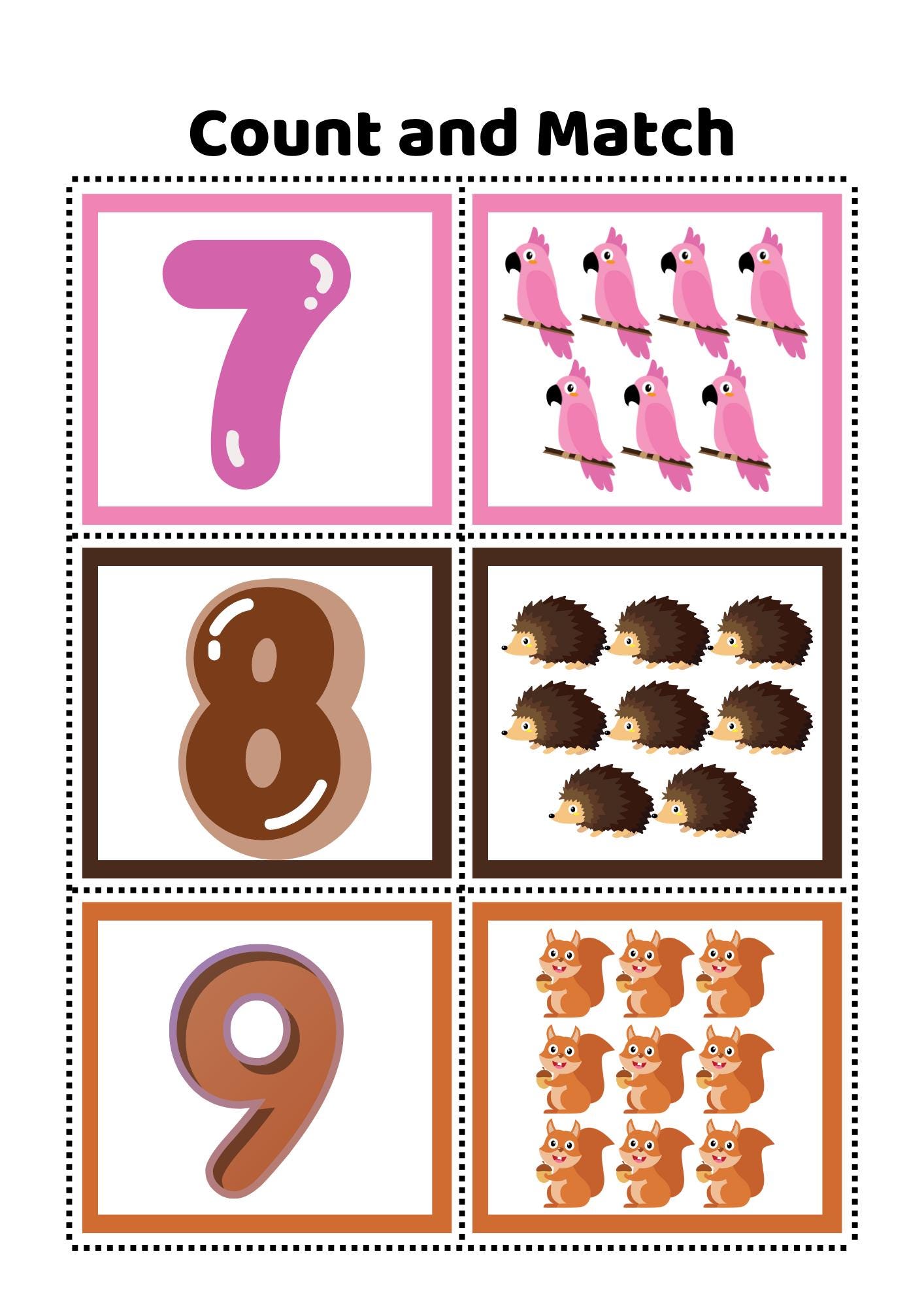 Animal Counting Flashcards: Fun Preschool Math Activity (printable PDF ...