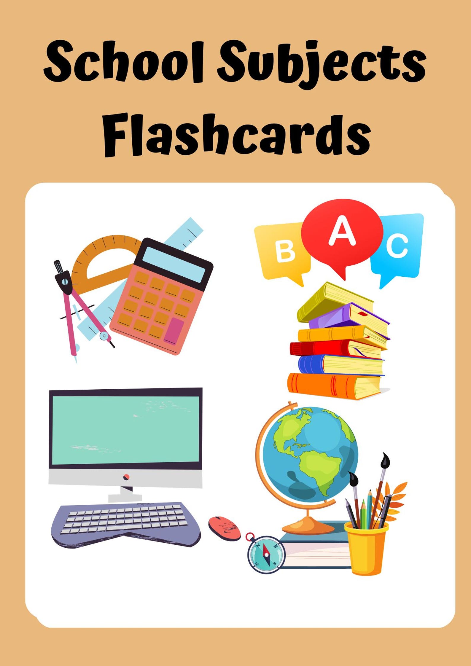 School Subjects Flashcards, Educational Classroom Printables, Teacher ...