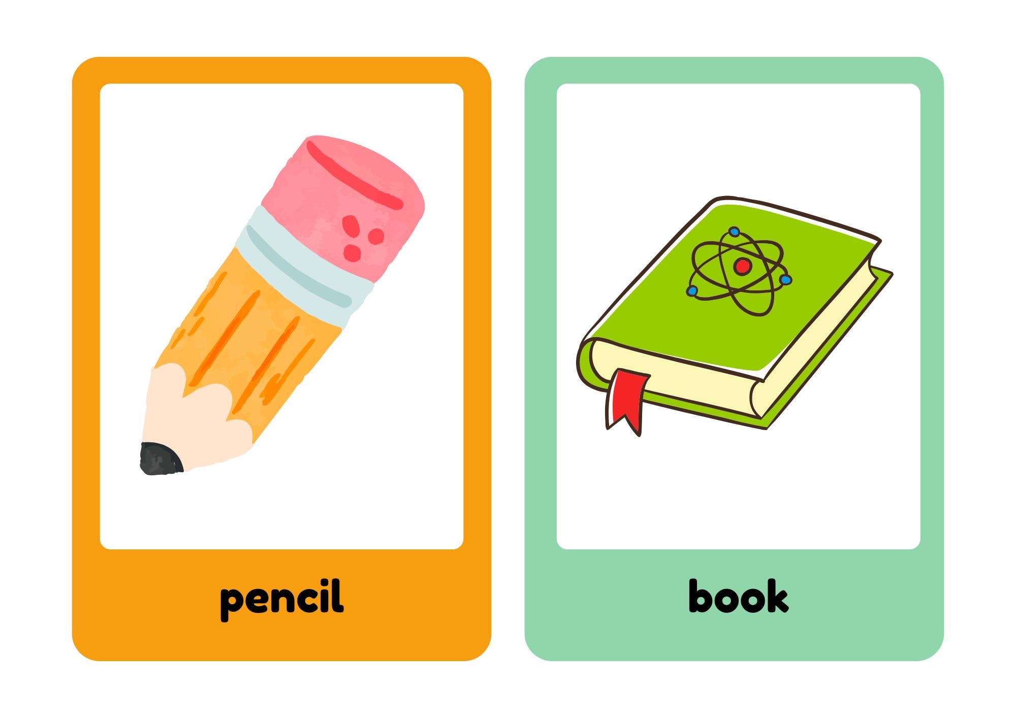 School Supplies Flashcards: Classroom Vocabulary Learning Tools (PDF ...
