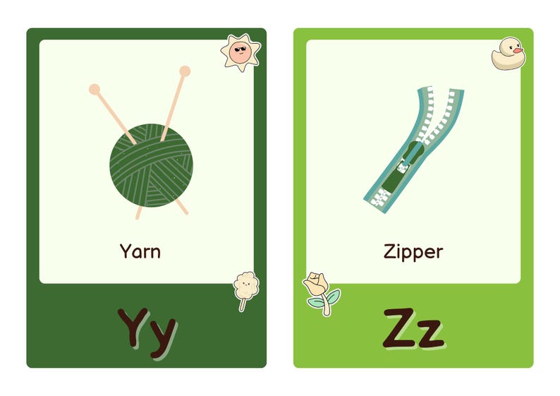 Colorful Alphabet Flashcards for Kids, Cute and Playful Learning Cards ...