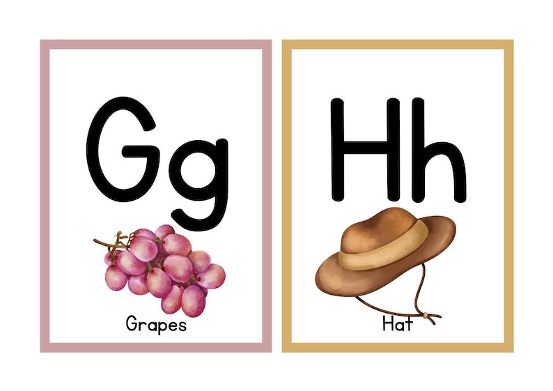 Watercolor Alphabet Flashcards A-Z: Preschool Learning (digital ...