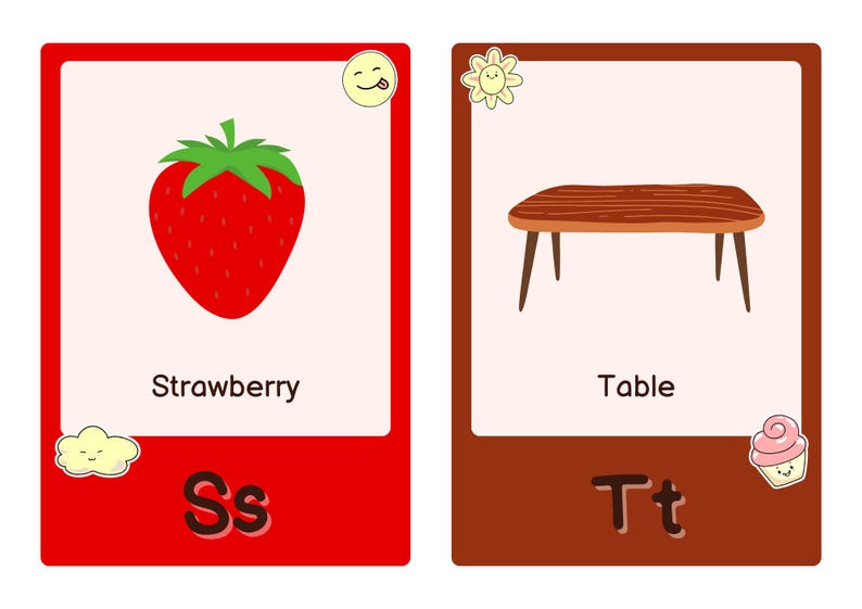 Colorful Alphabet Flashcards for Kids, Cute and Playful Learning Cards ...