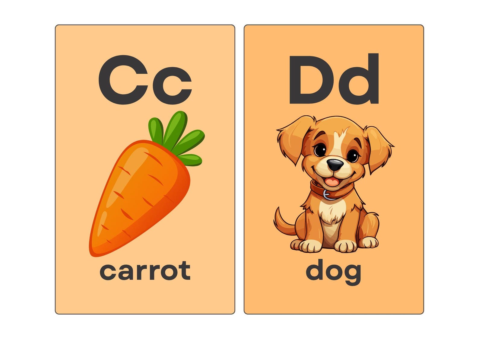 Colorful Alphabet Flashcards A–Z – Educational Learning Cards for Kids ...