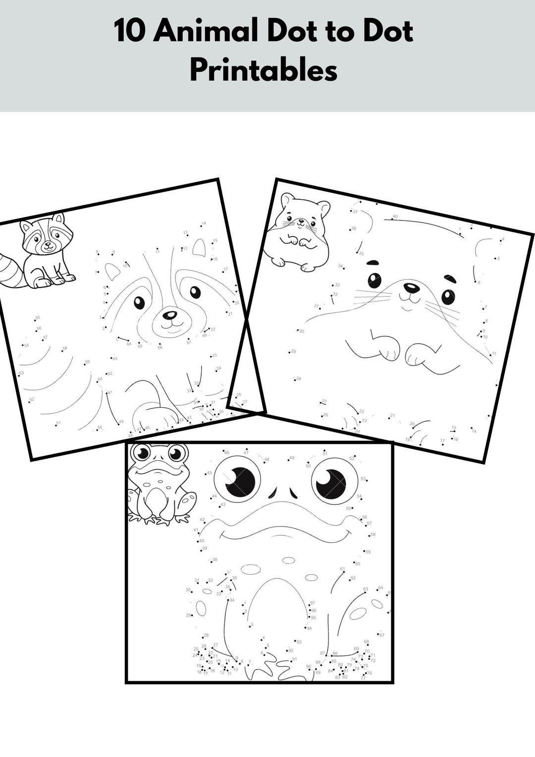 10 Animal Dot to Dot Printables for Kids Ages 4–8 - Etsy