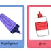 School Supplies Flashcards: Classroom Vocabulary Learning Tools (PDF ...
