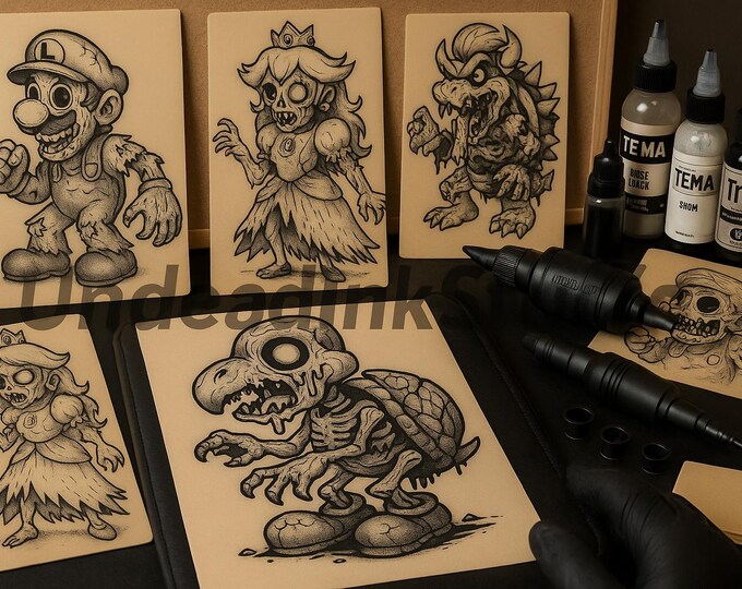Tattoo Practice Sheets Pack | 10 Printable Flash Pages | Line Work ...