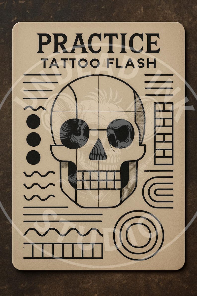 Tattoo Linework Practice Sheets – Beginner Fake Skin Drills (digital ...