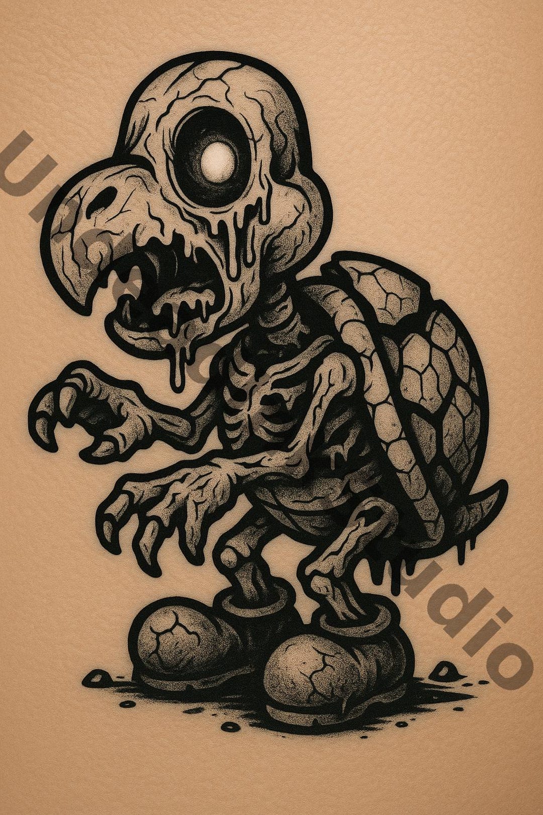 Zombie Koopa Tattoo Stencil – Mario Inspired Flash Sheet ...