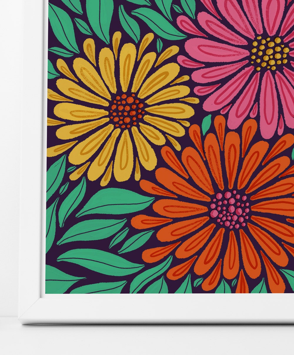 Flower Poster Floral Decor Art Print Flower Wall Art - Etsy UK