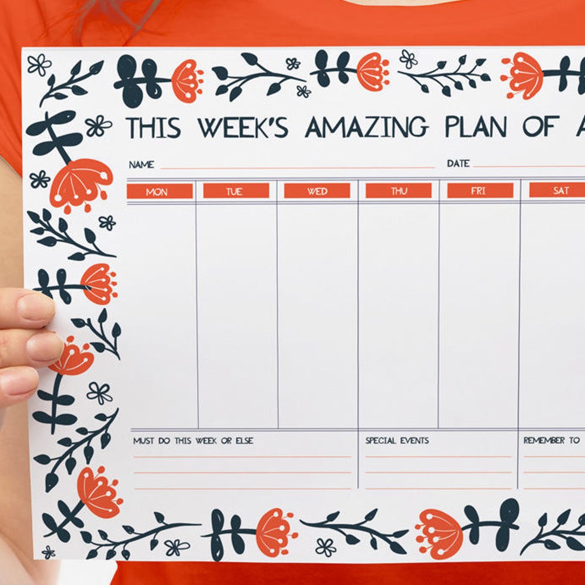 Printable Weekly Planner, Weekly Calendar, Weekly Goal Planner ...