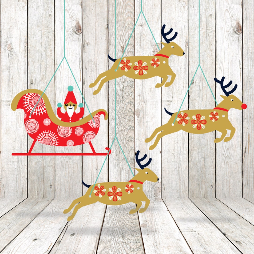 Printable Christmas Garland, DIY Decorations, Printable Paper Decor ...