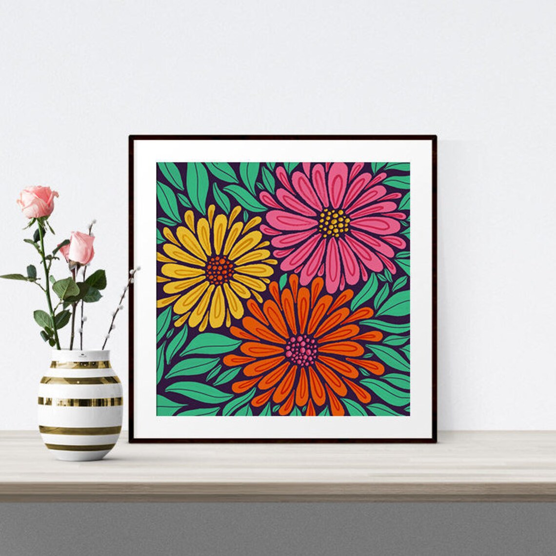 Flower Poster Floral Decor Art Print Flower Wall Art - Etsy UK