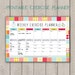 Printable Fitness Organiser, Gym Diary, Weekly Exercise Planner ...