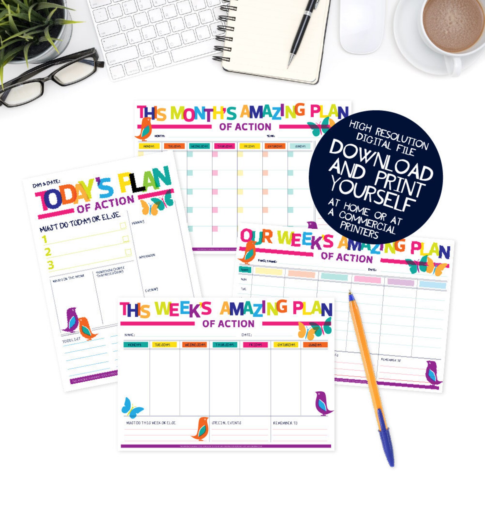 Printable Planning Pack Day Planner Week Planner Month - Etsy