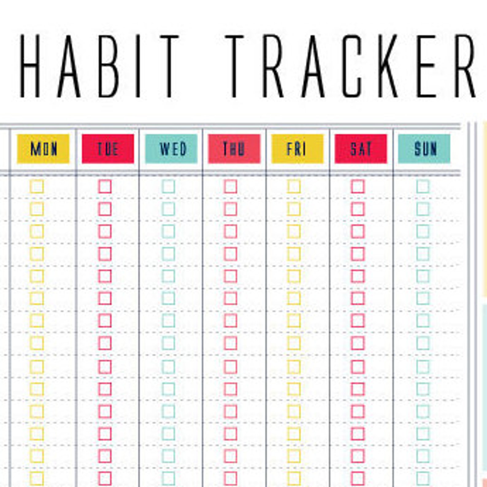 Habit Tracker Health Tracker Printable Planner Health - Etsy