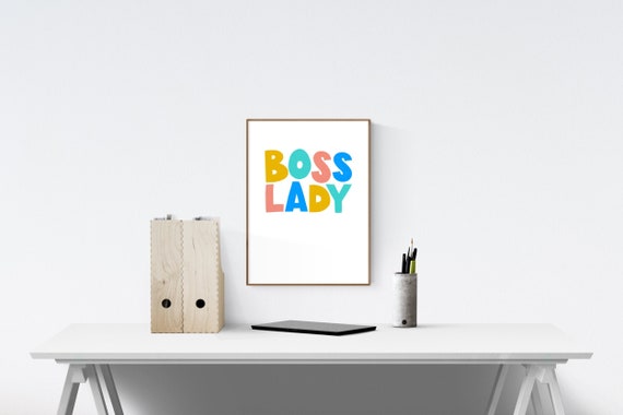 Boss Lady Art Print Girl Power Wall Art Feminist Poster | Etsy