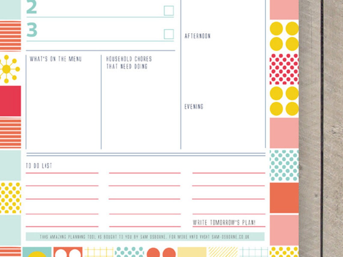 Printable Day Planner Daily Organiser Family Calendar - Etsy