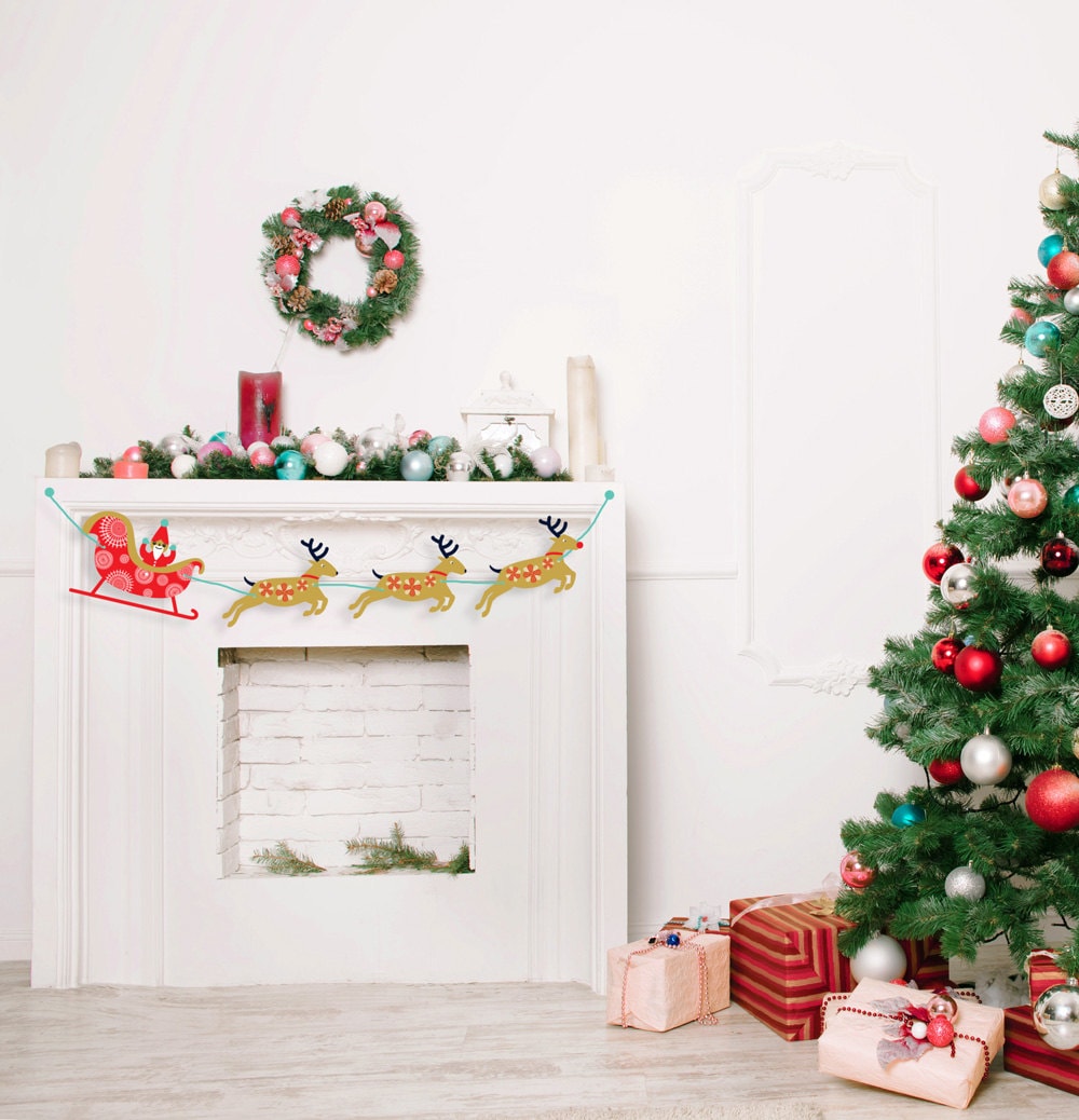 Printable Christmas Garland, DIY Decorations, Printable Paper Decor ...