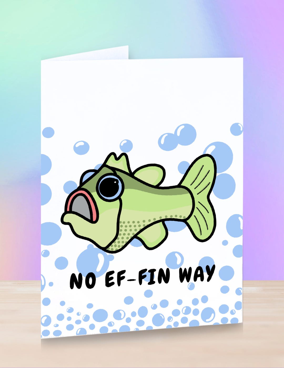 Sassy Hand-drawn Fish Greeting Card for Fisherman, Suprises, Good News ...