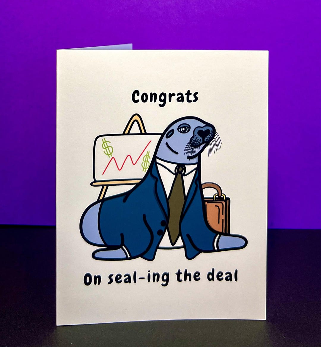 Congratulatory Seal Pun Card | Fun Acknowledgment Message | for ...