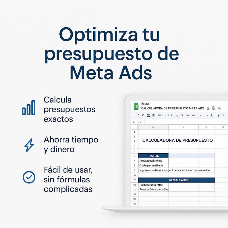 Plantilla Excel Meta Ads | Calculadora De Presupuesto | Gestión De ...
