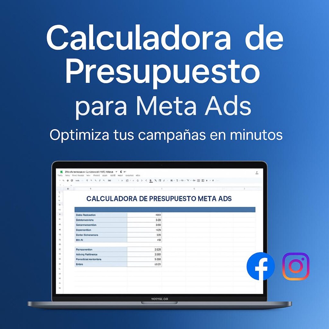 Plantilla Excel Meta Ads | Calculadora De Presupuesto | Gestión De ...