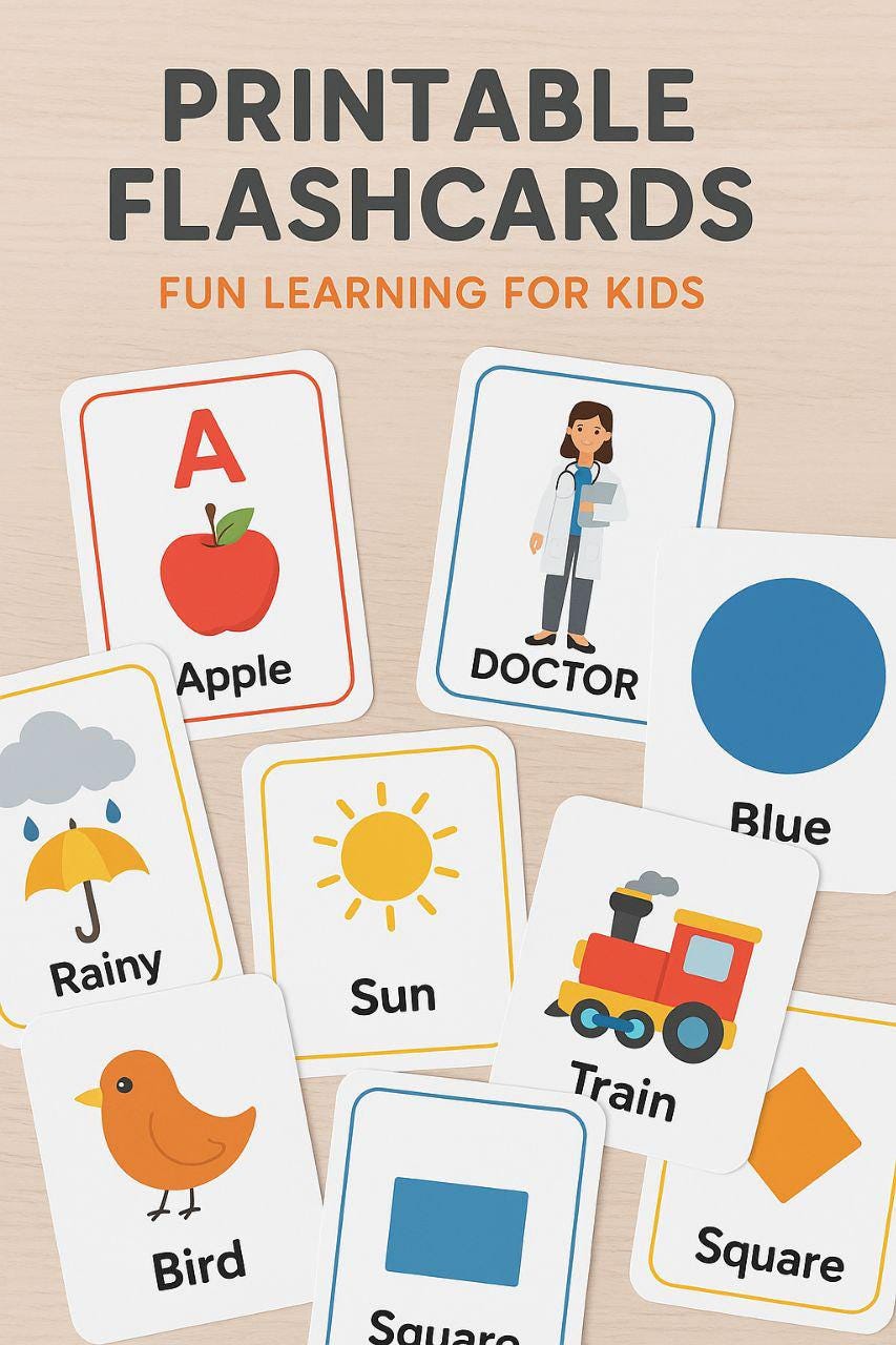 Printable Kids Flashcards | Multi-themed Learning Cards for Toddlers ...