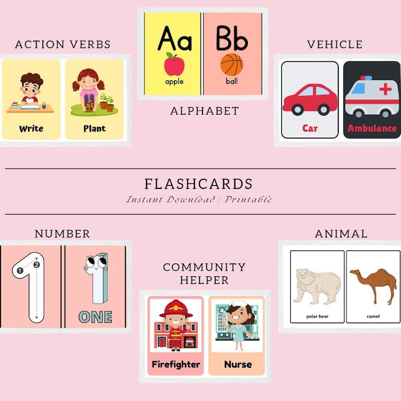 Printable Kids Flashcards | Multi-themed Learning Cards for Toddlers ...