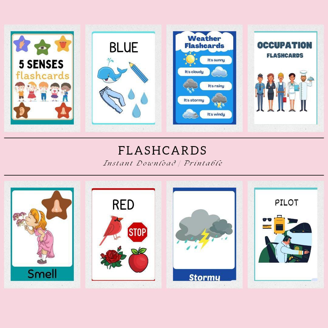 Printable Kids Flashcards | Multi-themed Learning Cards for Toddlers ...